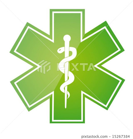 green medical sign isolated over white... - Stock Illustration ...