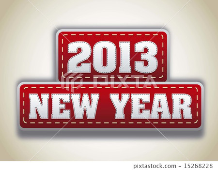 2013 year over red tags over vintage background... - Stock Illustration ...
