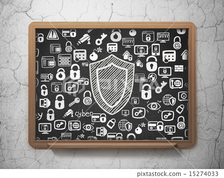 Safety concept: Shield on School Board background - Stock Illustration ...