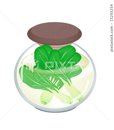 A Jar of Delicious Pickled Baby Pakchoi - Stock Illustration [15293254 ...