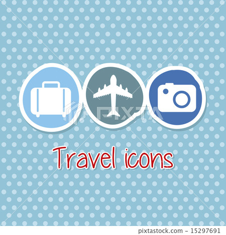 travel icons over blue background vector... - Stock Illustration ...