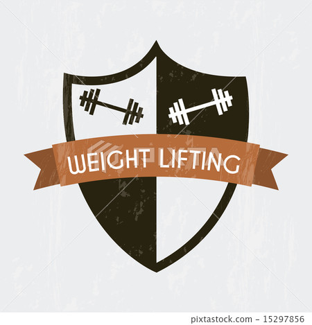 weight lifting sign over gray background vector... - Stock Illustration ...