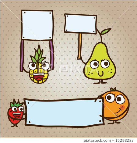 fruits drawing with announcement background... - Stock Illustration ...