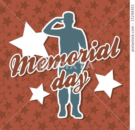 memorial day card over red background vector... - Stock Illustration ...