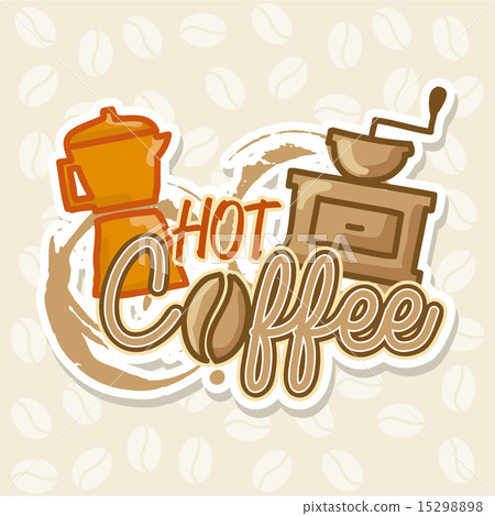 hot coffee design over grains background vector... - Stock Illustration ...