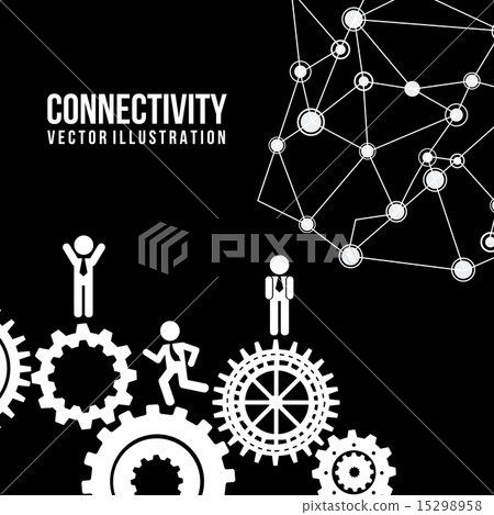 connectivity design over black background... - Stock Illustration ...