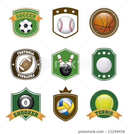 sports labels over white background vector... - Stock Illustration ...