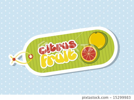citrus fruit label over blue background vector... - Stock Illustration ...