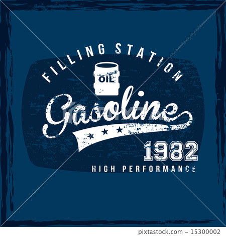 gasoline label over blue background vector... - Stock Illustration ...