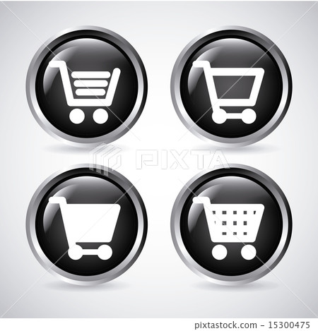 shopping carts buttons over gray background... - Stock Illustration ...