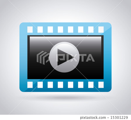 movie icon over gray background vector... - Stock Illustration ...