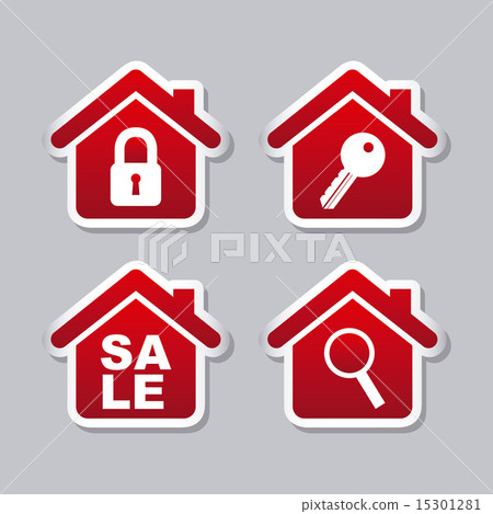 real estate icons over gray background vector... - Stock Illustration ...
