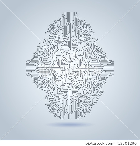 circuit design over gray background vector... - Stock Illustration ...
