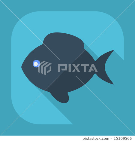 Flat modern design with shadow fish-插圖素材 [15309566] - PIXTA圖庫