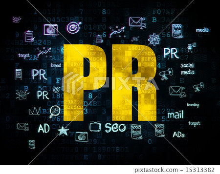 Marketing concept: PR on Digital background - Stock Illustration ...