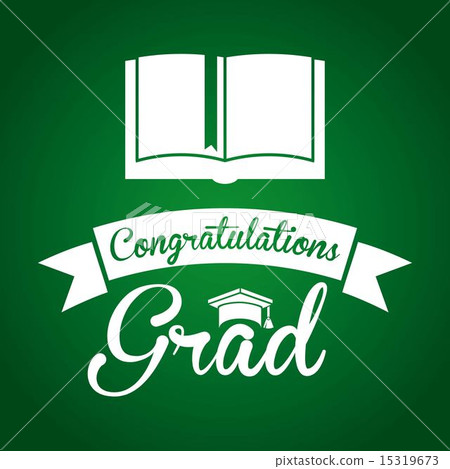 Graduation design over green backgrorund vector... - Stock Illustration ...