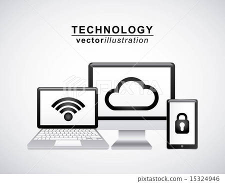 Technology design over gray background vector... - Stock Illustration ...