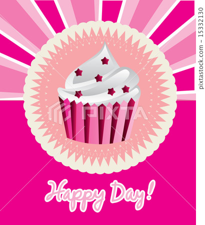 cupcake design over pink background vector... - Stock Illustration ...