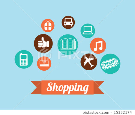 Shopping design over blue background vector... - Stock Illustration ...