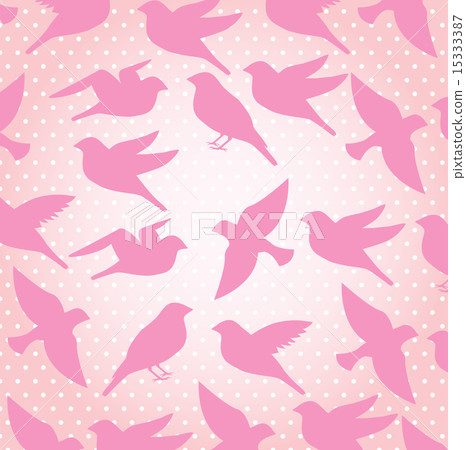 birds pattern over pink background vector... - Stock Illustration ...