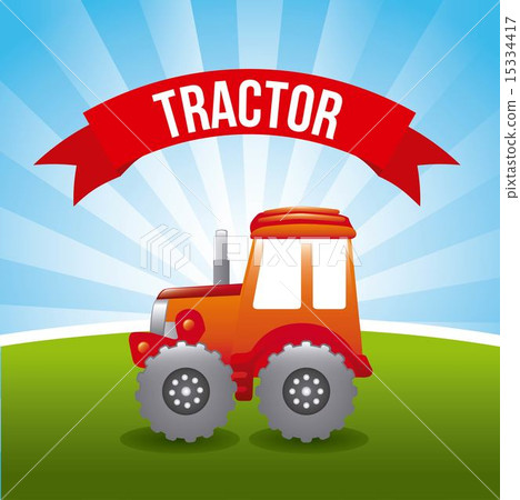 Tractor design over landscape background vector... - Stock Illustration ...