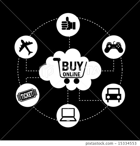 Shopping design over black background vector... - Stock Illustration ...