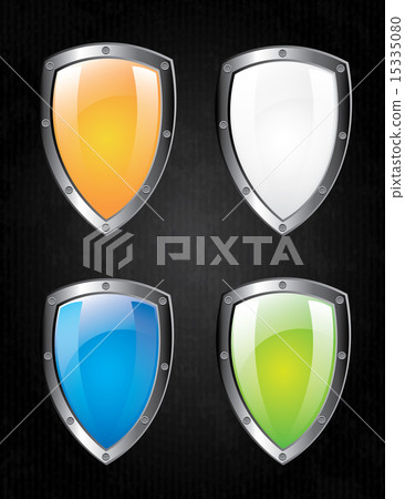 shields design over black background vector... - Stock Illustration ...