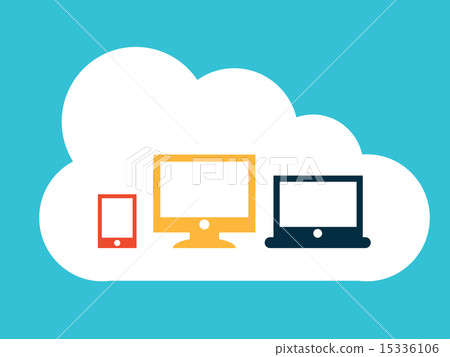cloud computing over blue background vector... - Stock Illustration ...