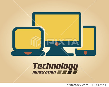 Technology design over beige background vector... - Stock Illustration ...