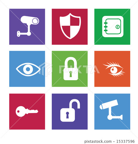 security icons over white background vector... - Stock Illustration ...
