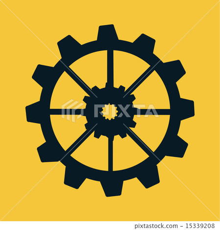 gears design over yellow background vector... - Stock Illustration ...