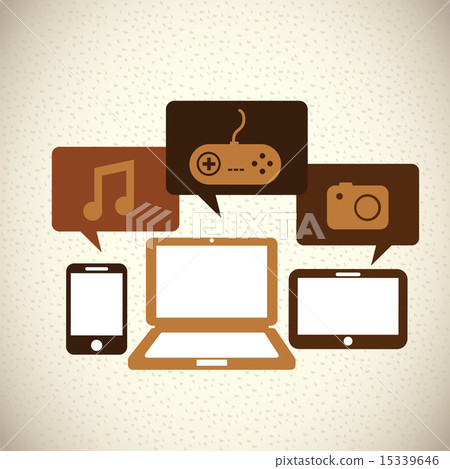 multimedia design over pattern background... - Stock Illustration ...