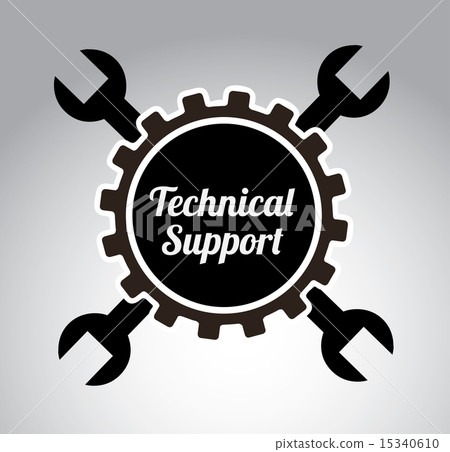 technical support over gray background vector... - Stock Illustration ...