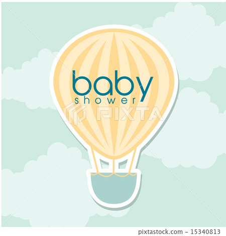 baby shower design over sky landscape... - Stock Illustration [15340813 ...