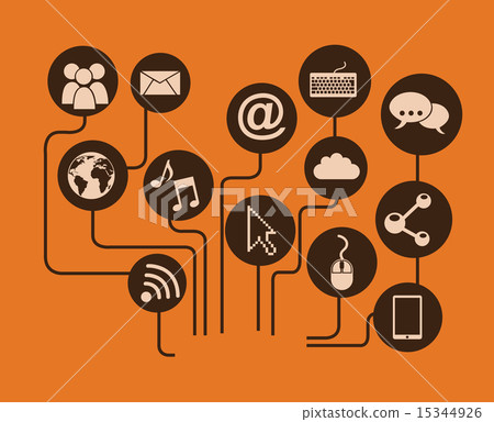 networking design over orange background vector... - Stock Illustration ...