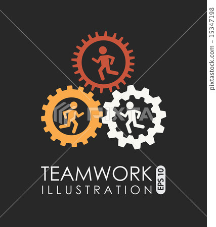 Teamwork design over gray background vector... - Stock Illustration ...