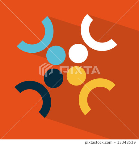 teamwork design over orange background vector... - Stock Illustration ...