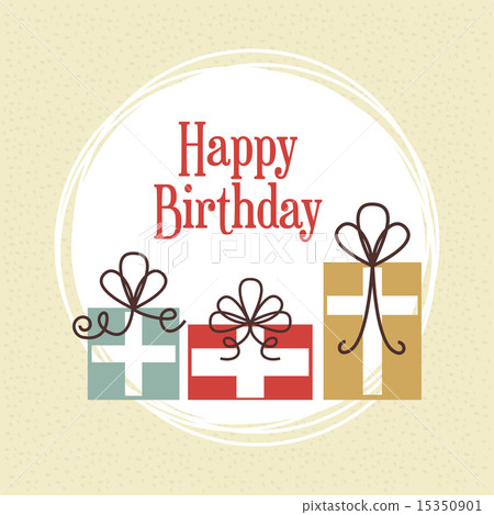 happy birthday design over cream background... - Stock Illustration ...