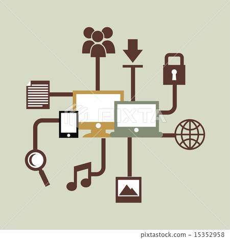 technology design over beige background vector... - Stock Illustration ...