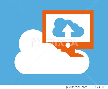 cloud computing over blue background vector... - Stock Illustration ...