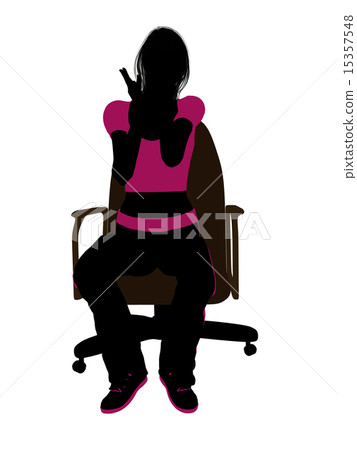 Female Workout Sitting On A Chair Silhouette - Stock Illustration ...