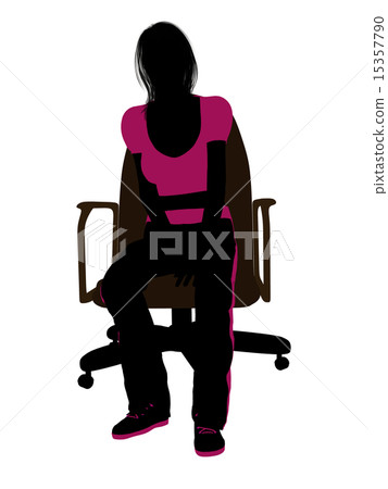 Female Workout Sitting On A Chair Silhouette - Stock Illustration ...