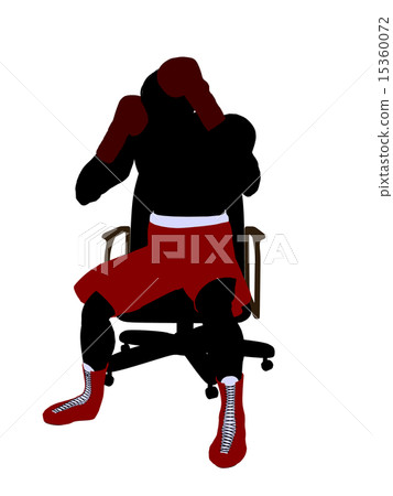 Male Boxer Sitting On A Chair Illustration... - Stock Illustration ...