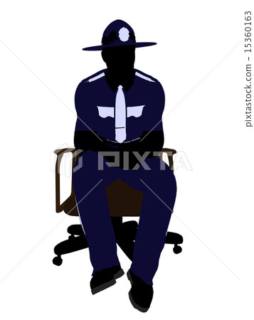 Male Police Officer Sitting In A Chair... - Stock Illustration ...