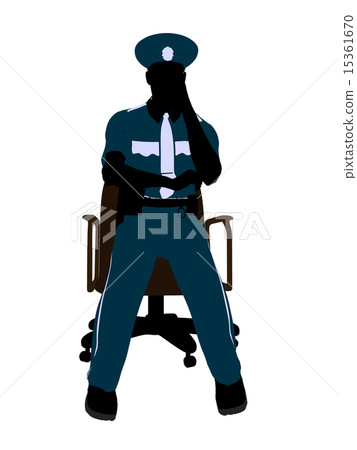 Male Police Officer Sitting In A Chair... - Stock Illustration ...