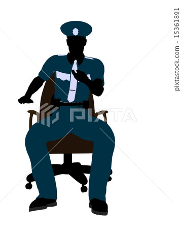 Male Police Officer Sitting In A Chair... - Stock Illustration ...