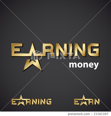 earning golden star inscription icon - Stock Illustration [15381397 ...