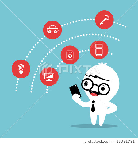 Internet of things cartoon illustration - Stock Illustration [15381781 ...