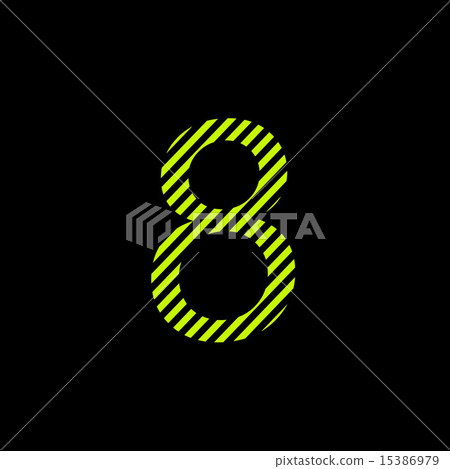 Number eight. Black and bright lime poison color. - Stock Illustration ...
