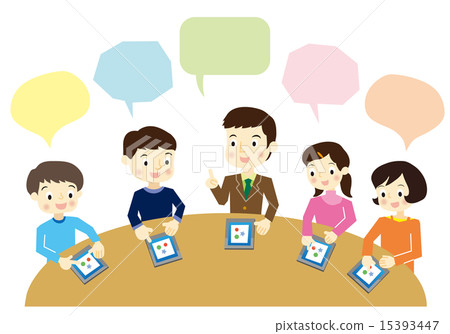 Tablet learning elementary school student - Stock Illustration ...